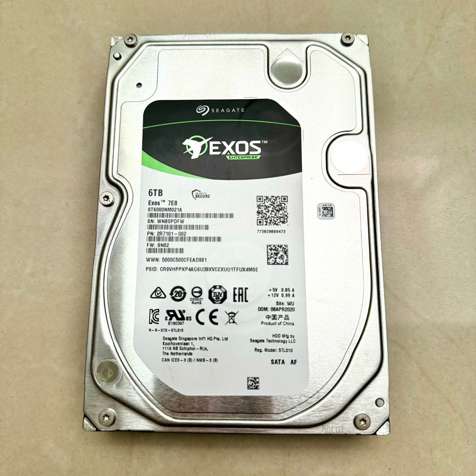 SEAGATE Exos 6TB 3.5 SATA ST6000NM021A 2R7101-002 7200 256MB Enterprise ...