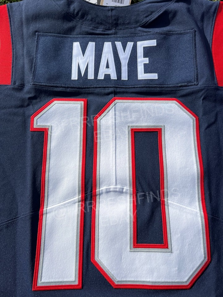 One Authentic Nike Vapor New England Patriots Drake Maye #10 Modified ...