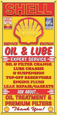 SHELL LUBE OIL CHANGE GAS SERVICE STATION MODERN STYLE LOGO SIGN REMAKE ...