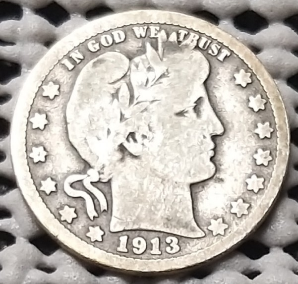 1913P Barber Quarter--Lower Mintage Silver Coin | eBay