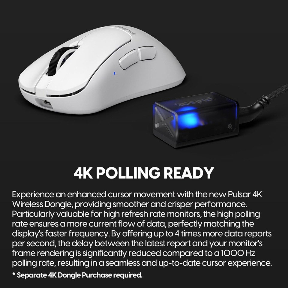 Pulsar Gaming Gears - Xlite v3 Mini Wireless Ergo Gaming Mouse/4k ...