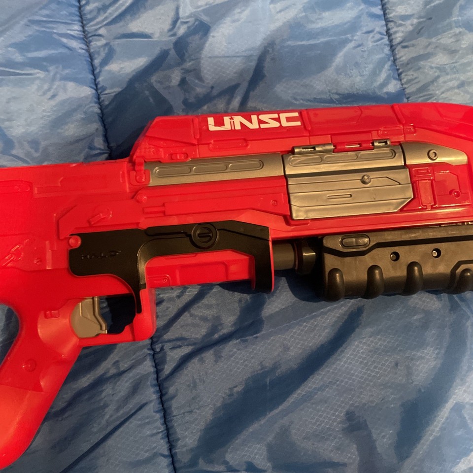 Boom Co Red Halo MA5 Blaster Rifle UNSC Dart Gun Master Chief No Clip ...