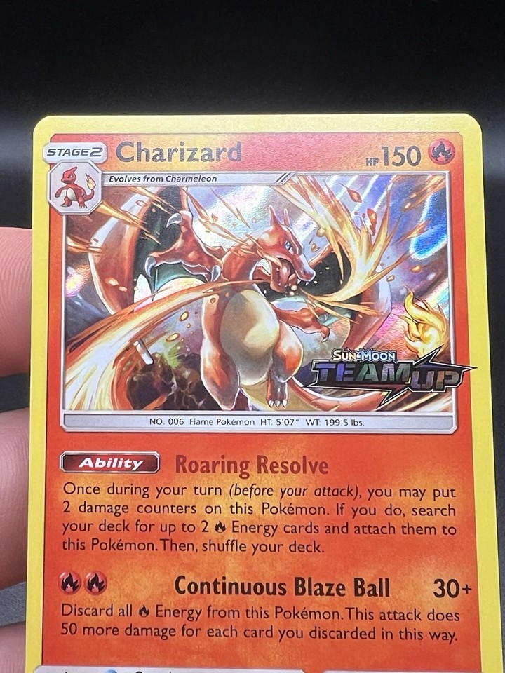 Pokémon Card Charizard SM158 Holo Promo Team Up STAMPED NM YE1 | eBay