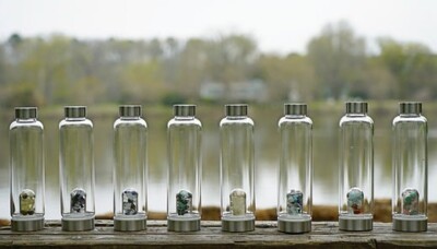 20 crystal infused water bottles with custom crystal combinations - LOT ...