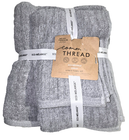 COMMON THREAD SET OF 6 PC GRAY COTTON,BAMBOO RAYON 2 BATH,HAND,WASH ...