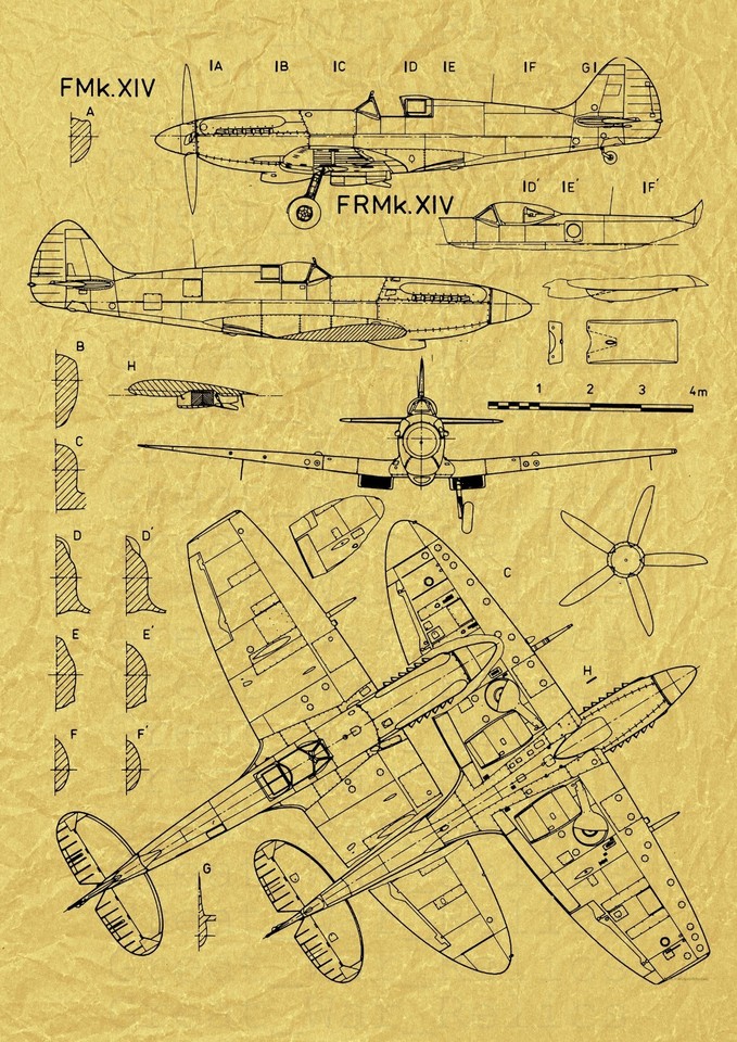Supermarine Spitfire Aircraft Patent Print Airplane Bomber | Framed ...