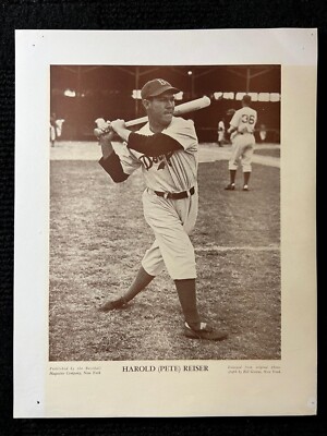 1910-57 M114 Baseball Magazine Premium 9.5" x 12" Pete Reiser (pinholes ...