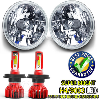 Pair 7" inch Round Led Headlights Hi/Lo Beam for Mack Granite CV713 ...