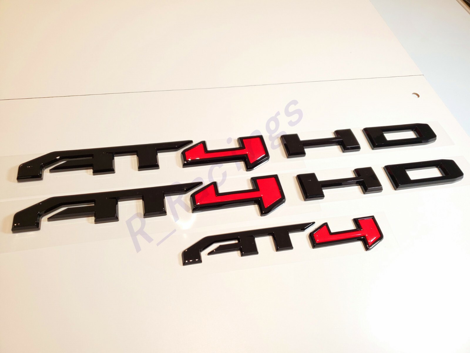 4PCS Gloss Black Red AT4 HD Emblems Sierra Letters Fit GMC Sierra ...