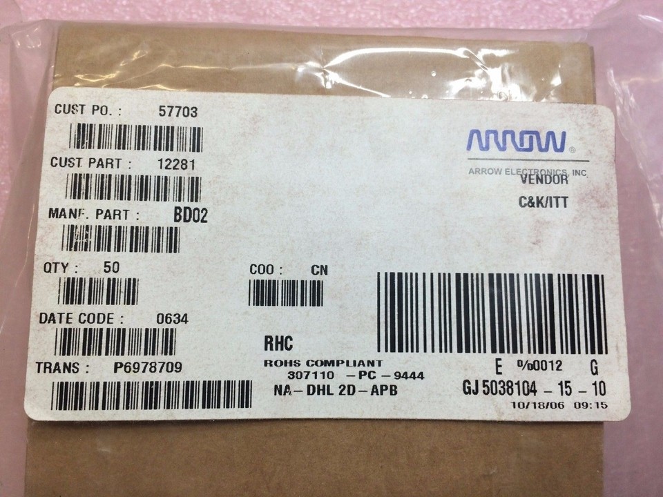 BD02 C & K Switch DIP SPST 0.1A 25VDC Thru-Hole 10 PCS | eBay