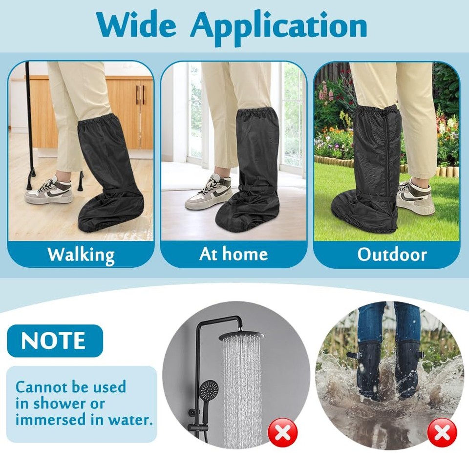 Black Waterproof Orthopedic Walking Boot Cover Zipper Design Universal ...
