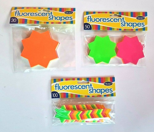 Neon Fluorescent Stars Retail Shop Labels Price Colour Displays | eBay UK