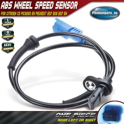 ABS Wheel Speed Sensor Rear for Citroen C3 Picasso Peugeot 207 4545J8 ...