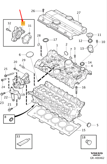 VOLVO V60 MK1 Engine Vacuum Pump Adapter 31375287 GENUINE for sale ...