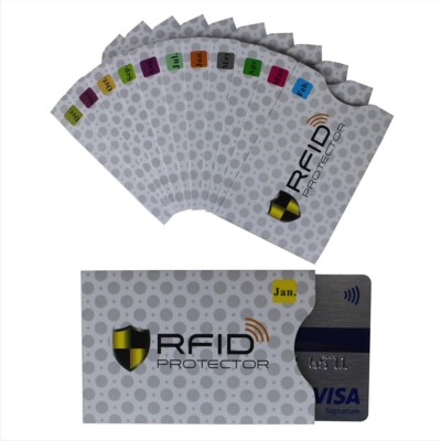 12 Credit Card Sleeve RFID Blocking Sleeves IdentityTheft Protection ...