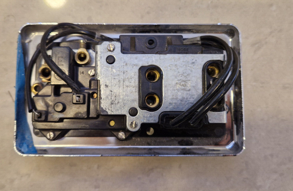 MK 45A DP COOKER SWITCH WITH NEON 13A SOCKET CHROME | eBay UK