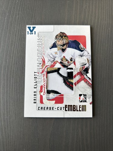 2007-08 ITG Between the Pipes Crease-Cut Emblem Brian Elliott Sens ...