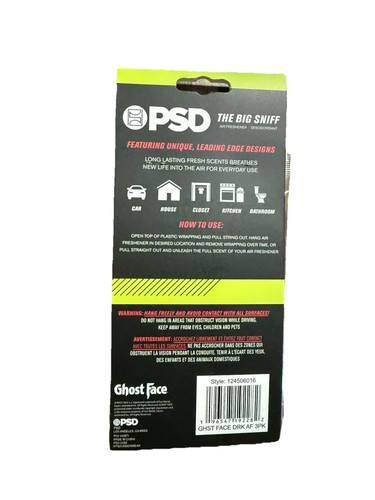 PSD Air Freshener One 3 Pack Car Truck Scream Horror Ghostface New Car ...