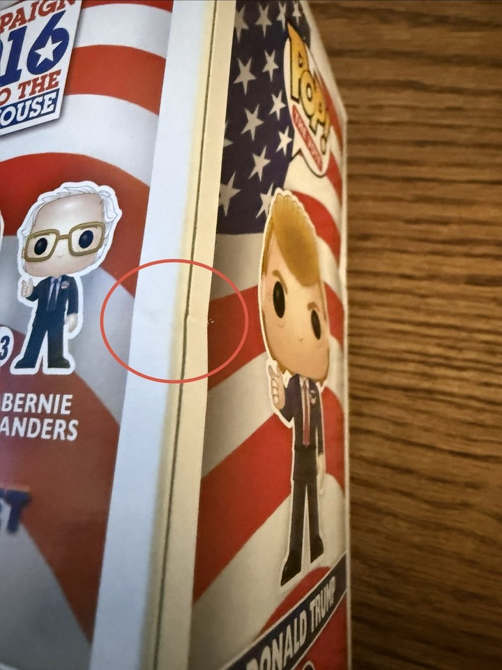 Funko Pop! Donald Trump #02 Authentic Damaged Retail Barcode Sticker W ...