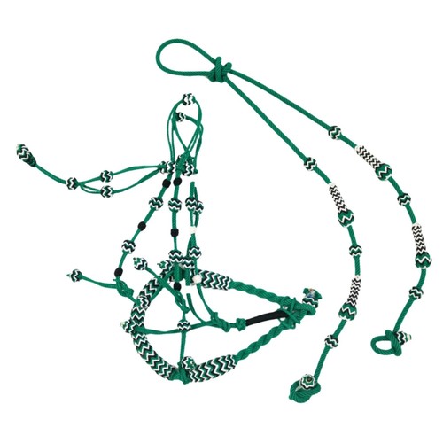 Charro Green White Cabresto Bosalillo Bosal Reins Set Gamarra | eBay