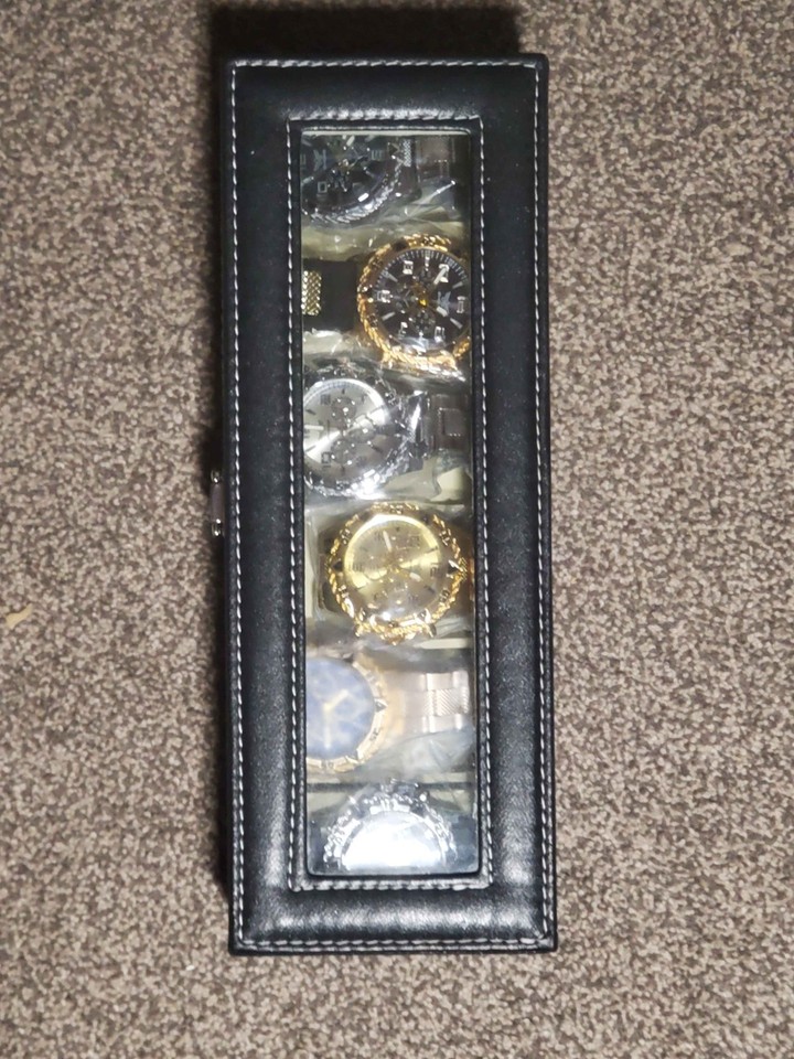 Zhowe Watch Job Lot with Display Case – Mixed Styles – New + Untested ...