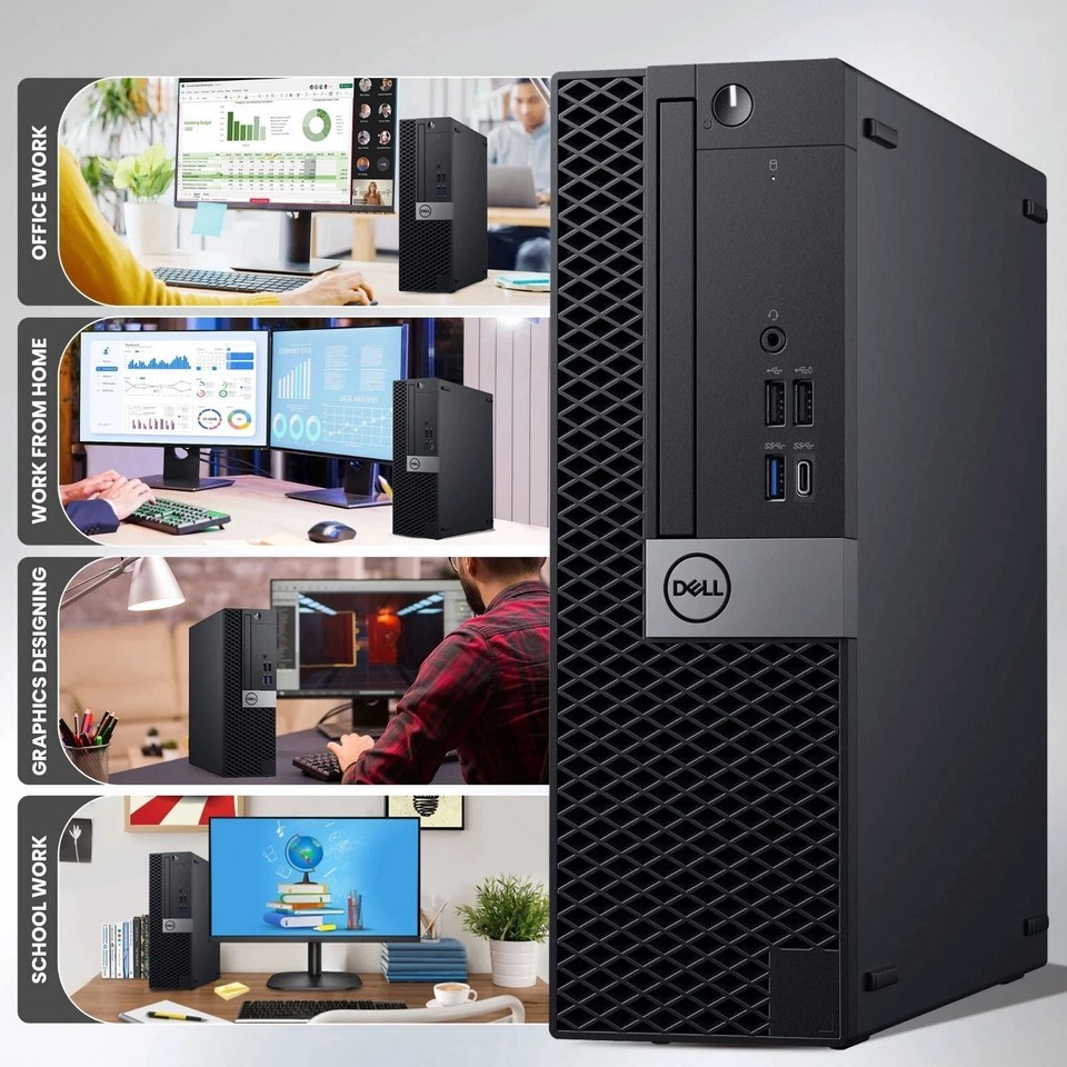 Dell SFF Desktop PC intel i5-9th 64GB 2TB SSD 2TB 24"LED Built-in Wi-Fi ...