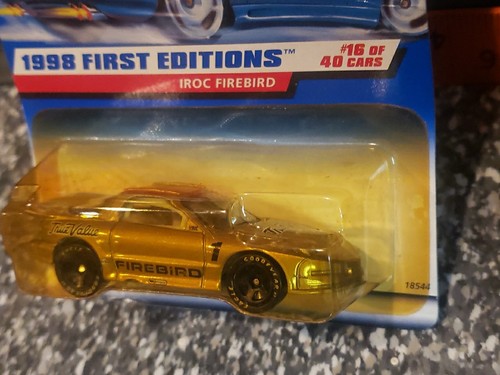 Hot Wheels 1998 #653 First Editions 16/40 IROC FIREBIRD Gold w/GDYR ...