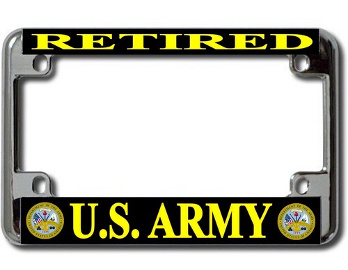 U.S. Army Retired Chrome Motorcycle License Plate Frame 760939922605| eBay
