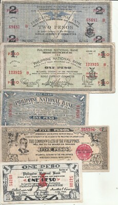 PHILIPPINES LOT 5 RARE NOTES GUERILLA 1941-1944. 4RW 22MAI | eBay