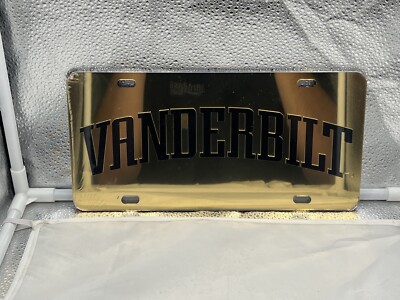 Vanderbilt Commodores NCAA Gold Mirrored Laser Cut License Plate ...