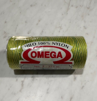 Omega #2 Nylon Thread - 300 Yards Spool Green/Yellow Mix | eBay