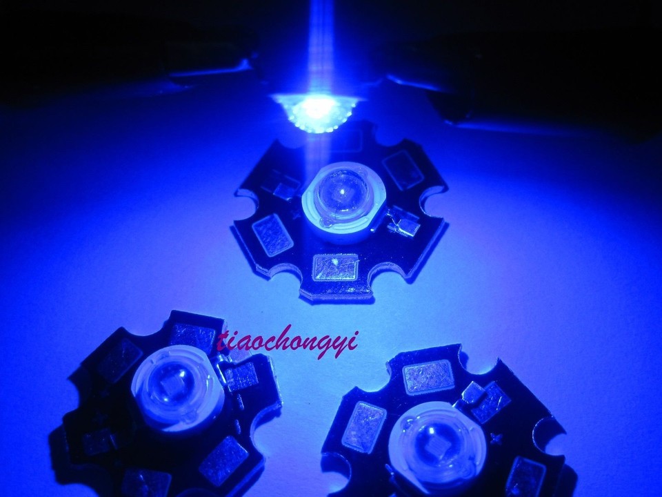 Hot 10-100 pcs 1W 3W High Power red,green,Blue,Royal blue LED with 20mm ...