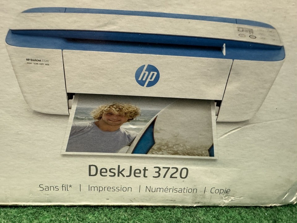 HP DeskJet 3720 All-In-One Ink Jet Printer Print / Scan / Copy Wireless ...