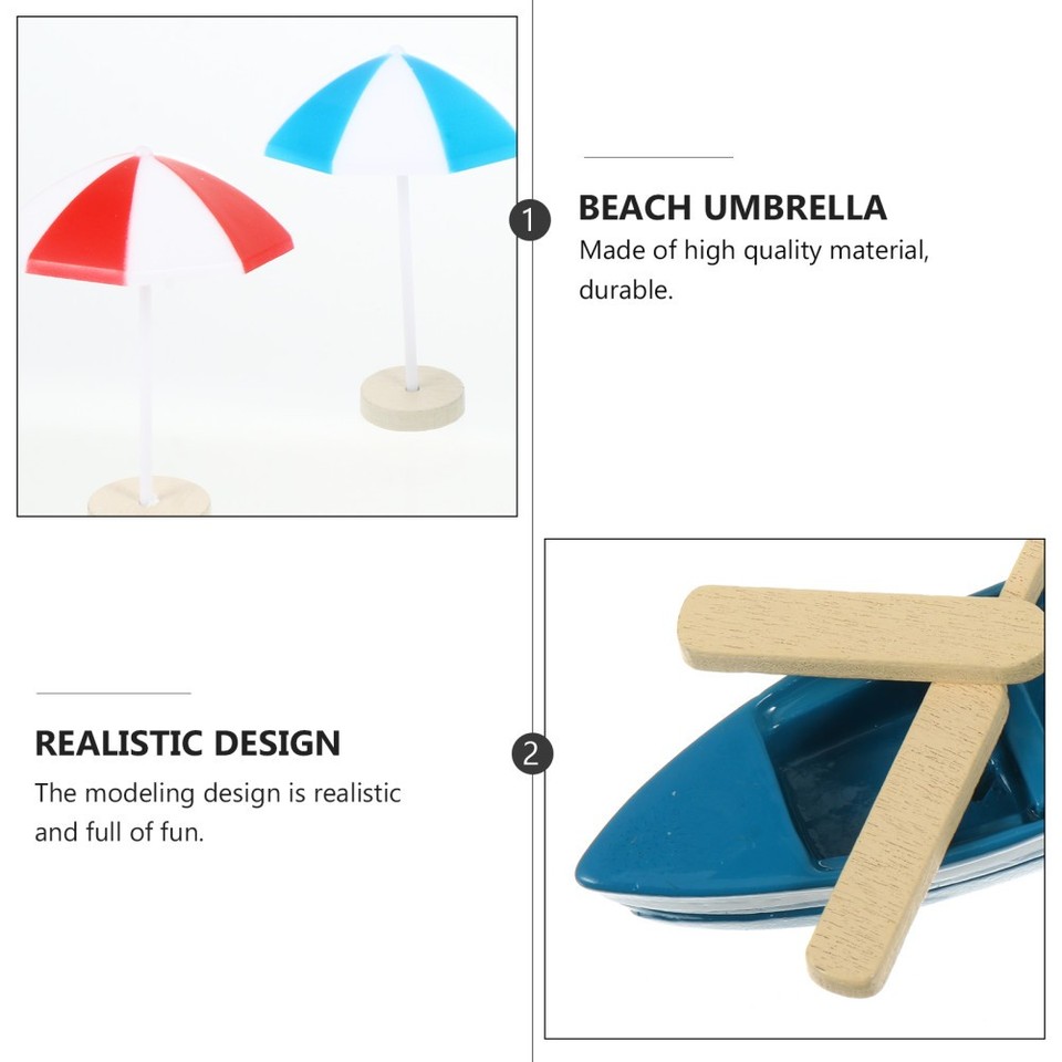 7 Pcs Mini Decorations Cartoon Style Resin Crafts Beach Miniature ...