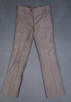 Zanella Dress Pants TODD Saks Fifth Ave Brown White Striped 40*x32 ...