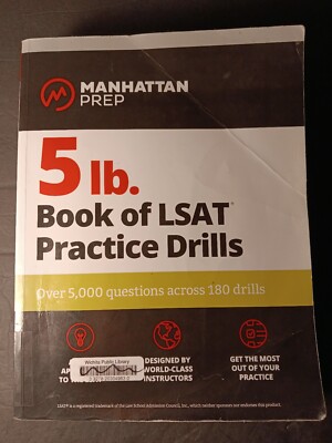 5lb Book of LSAT Practice Drills 5,000 Questions 180 Drills STUDY GUIDE ...