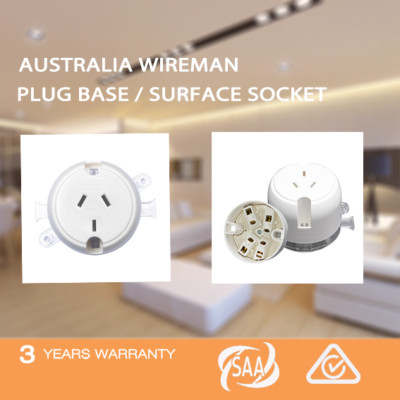 10x Plug Base Surface Socket 10 Amp Electrical Outlet for Fan and LED ...