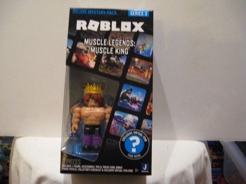 JAZWARES ROBLOX SERIES 3 DELUXE MYSTERY PACK MUSCLE LEGENDS:MUSCLE KING ...