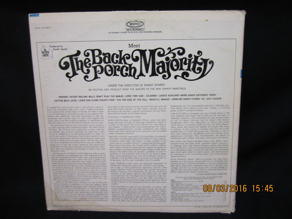 Back Porch Majority - Meet The Back Porch Majority - Epic Records | eBay