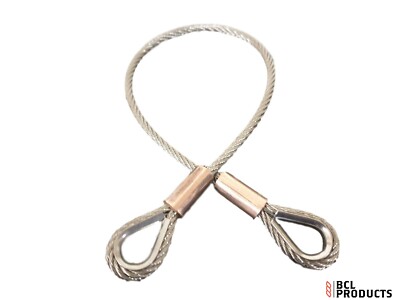 Stainless Steel Wire Rope Strop / Sling With Thimble Each End - Choose ...
