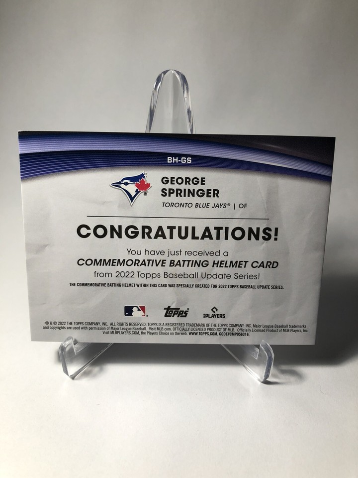 2022 Topps Update George Springer Helmet Relic- Blue Jays -HOT🔥💎📈 | eBay