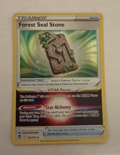 Pokemon TCG Silver Tempest Forest Seal Stone 156/195 Holo Rare | eBay