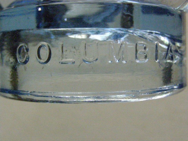 Cornflower blue No 2 Columbia L.S.V. private issue glass insulator SI ...