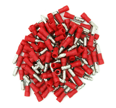 100 Pack 22-18 Gauge Red Male Bullet Connectors .157" - SHIPS FREE ...