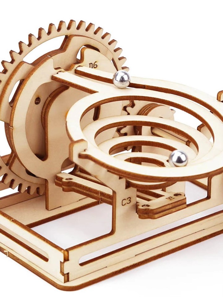 Marble Run Moving Wooden Model Kit DIY 3D Laser Cut Self Assembly Fun ...
