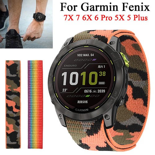 Hook Loop Nylon Watch Strap Band For Garmin Fenix 8 6 6X Pro 5 5X Plus ...
