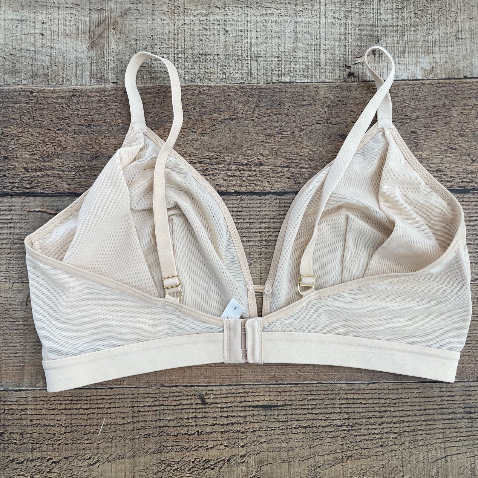 Lively Stripe Mesh Bralette Nude Color Large 36-38D - Gem
