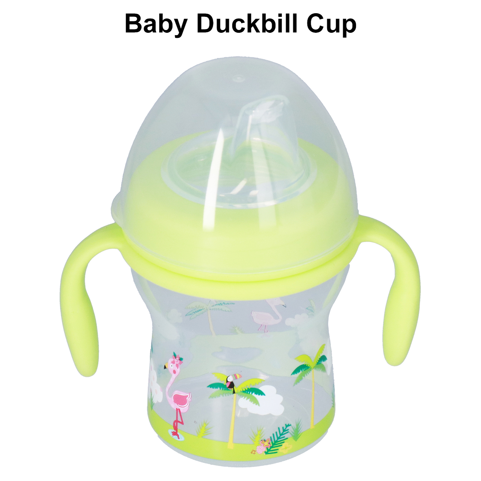 (Flamingo Carton)Baby Duckbill Cup Cute Flamingo Pattern SpillProof ...