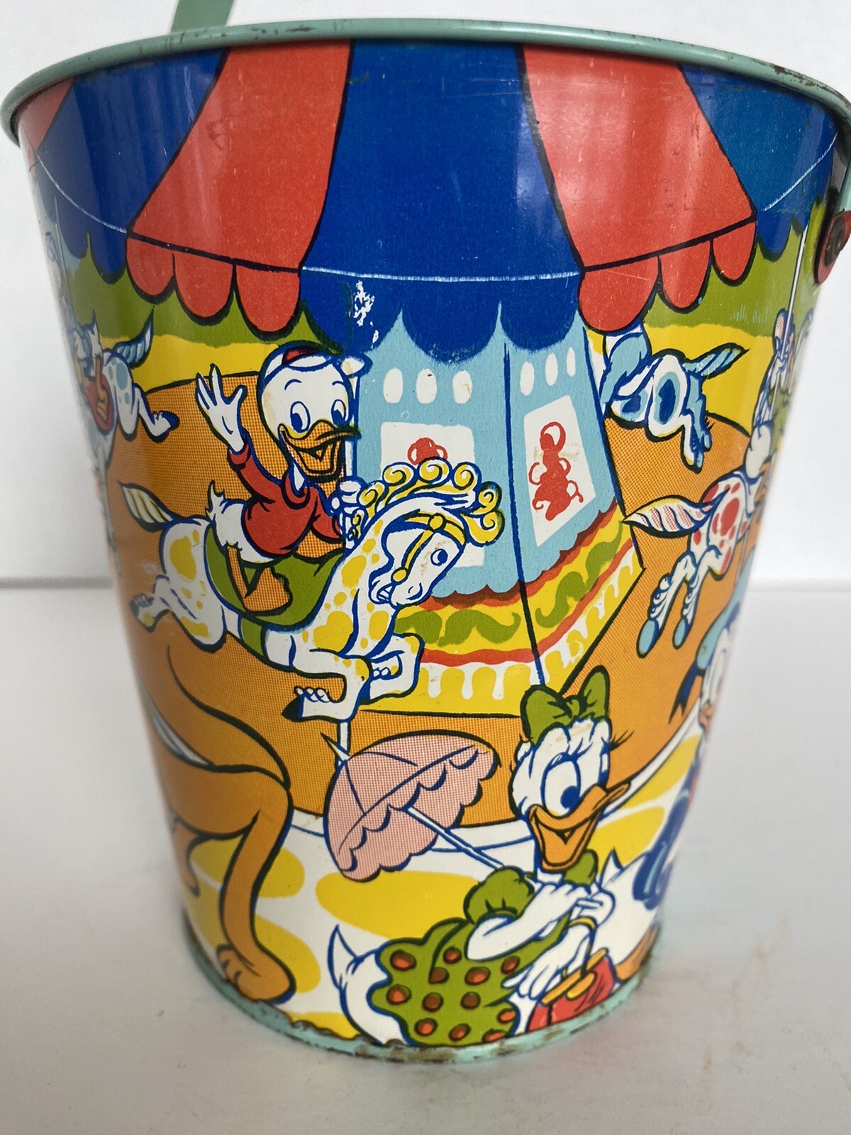 Vintage J. Chein Walt Disney Mickey Mouse Donald Duck Pluto Goofy Tin ...