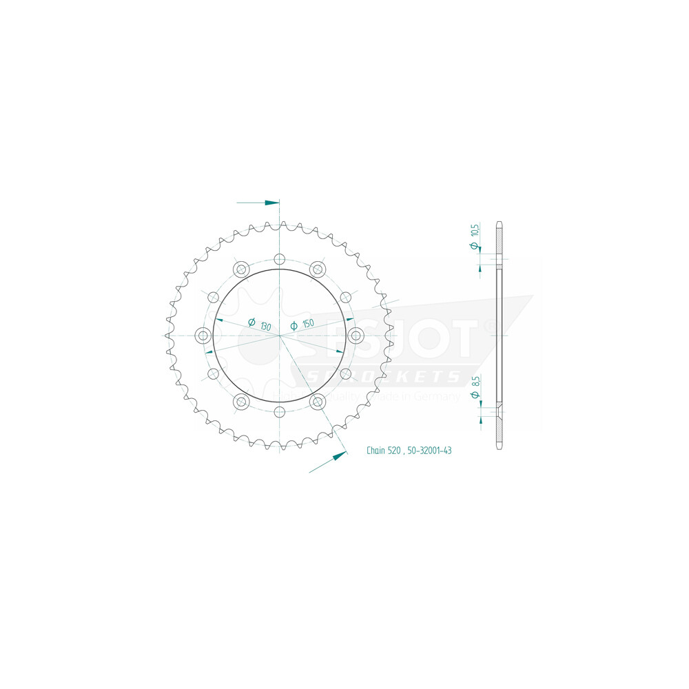 Sprocket Rear 520-43T Steel for HONDA NX 250 - MD25 1995 | eBay